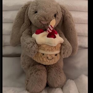 Jellycat | Toys | Bashful Beige Bunny Holding A Birthday Cake Jellycat ...